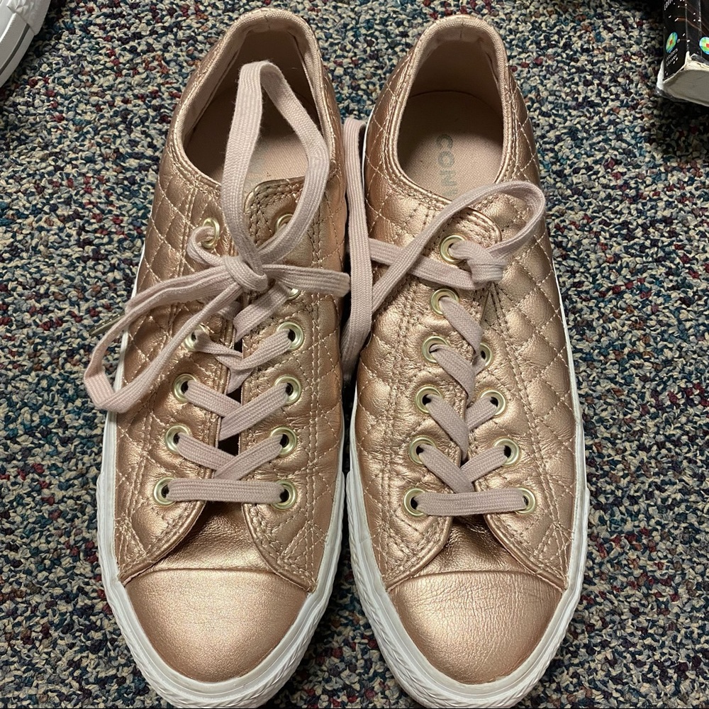 Rose Gold Metallic Converse Sneakers - Gem